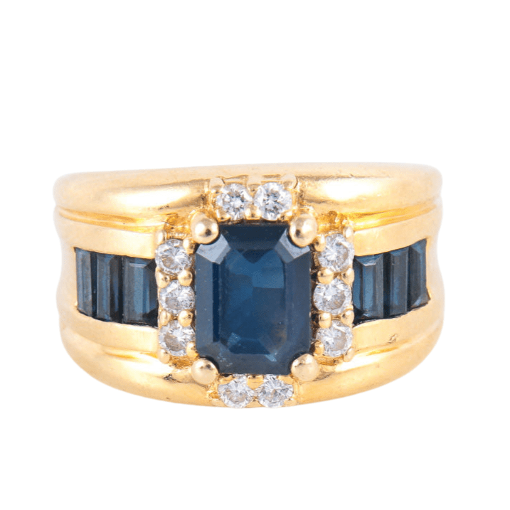 Bague Large Anneau, Saphirs, Diamants - 8002097512662 - 58 Facettes
