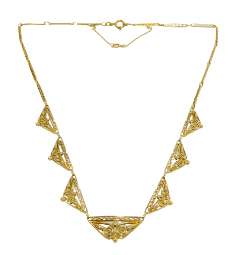 Collier maille filigrane or jaune - 8399899099465 - 58 Facettes