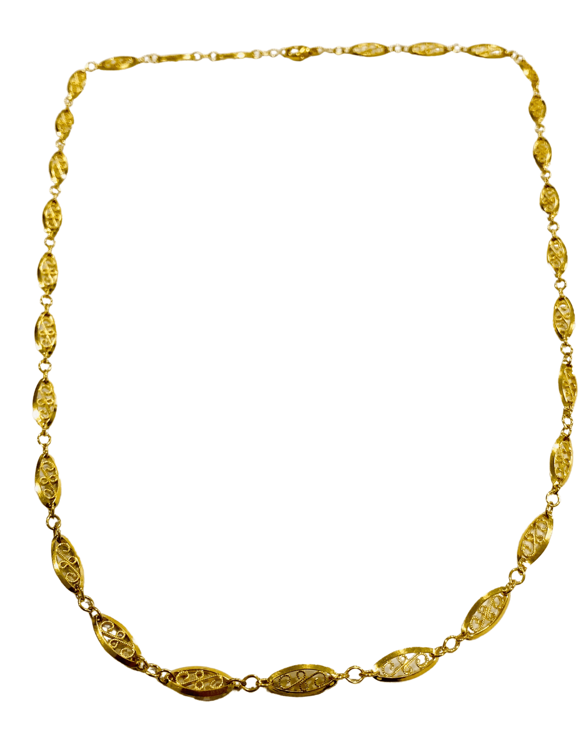 COLLIER MAILLE FILIGRANE OR JAUNE - 8358793609545 - 58 Facettes