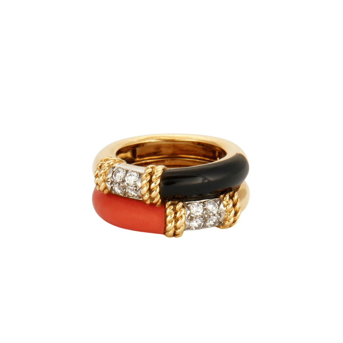 FRED - Bague Isaure Corail Onyx - 8388845633865 - 58 Facettes