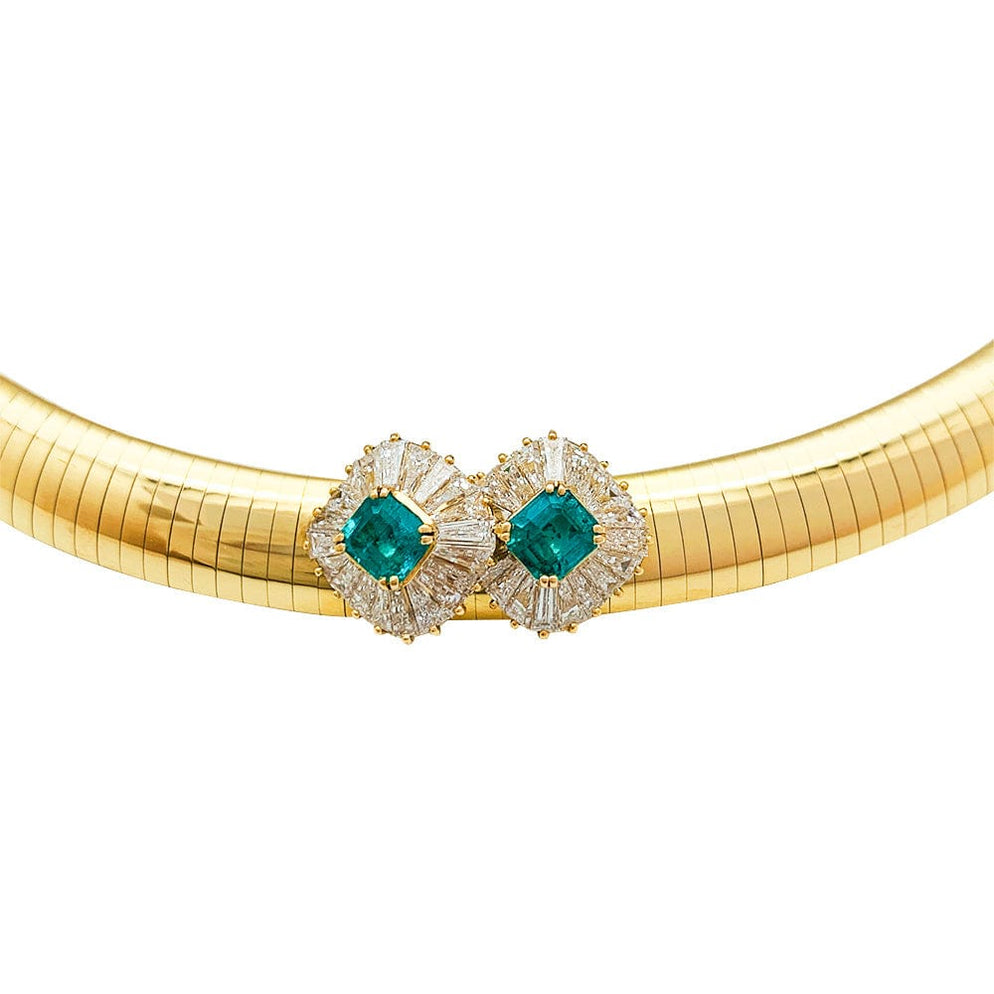 Collier Mauboussin en or jaune, diamants et émeraudes. - 7002727415957 ...