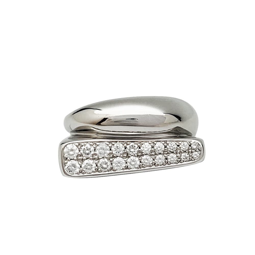 Bague Fred, "Success", en or blanc et diamants. - 58 Facettes