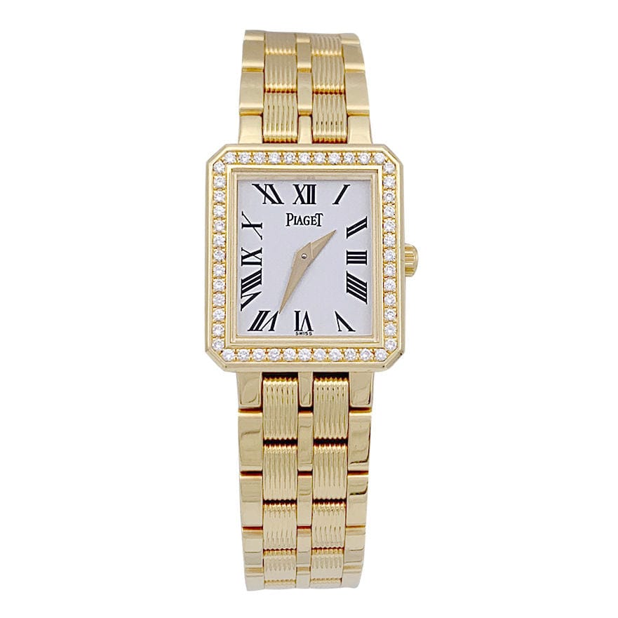Piaget watch, “Protocol”, yellow gold and diamonds. - 7968388939990 ...