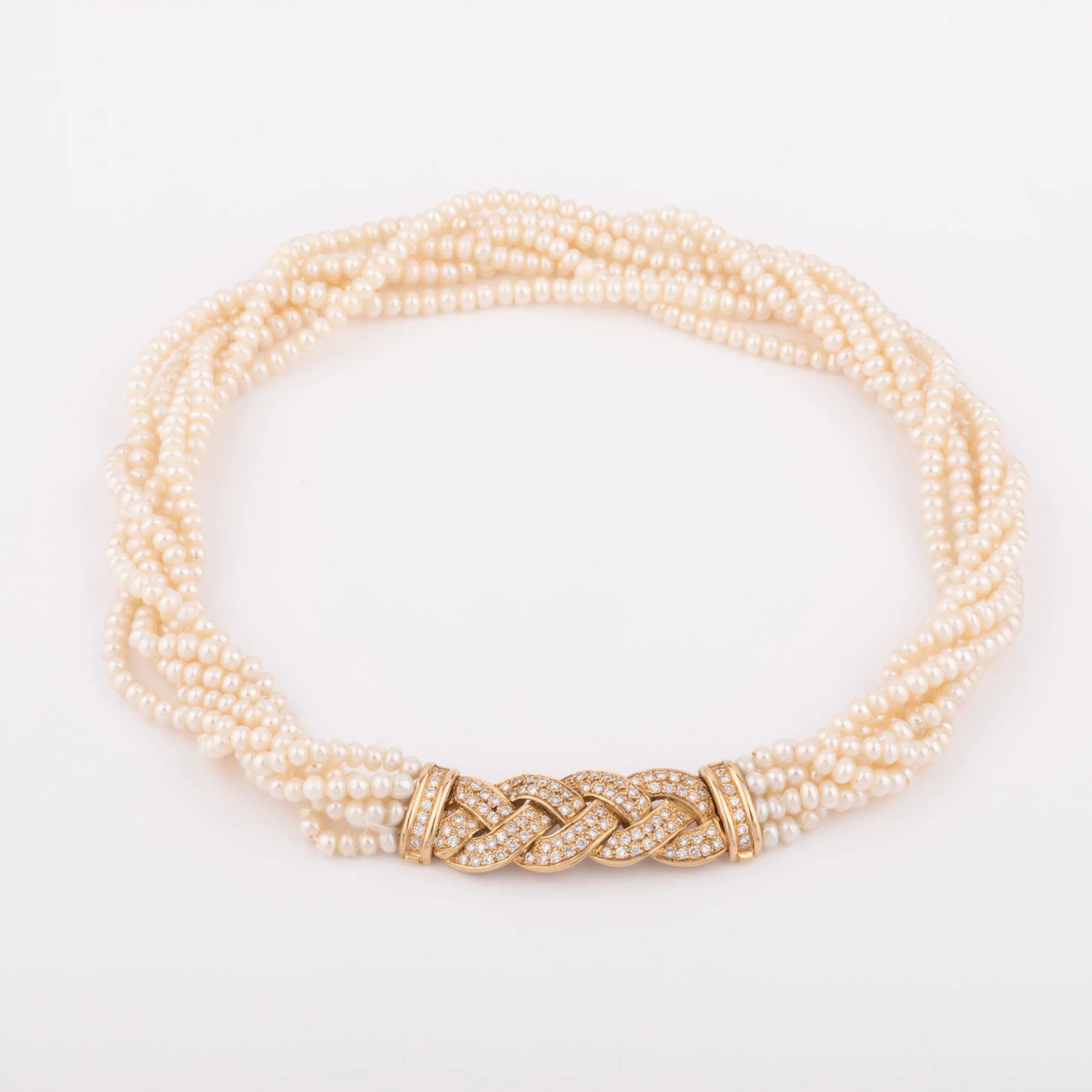 Collier en perles multirangs et fermoir en diamants - 6982310723733 ...