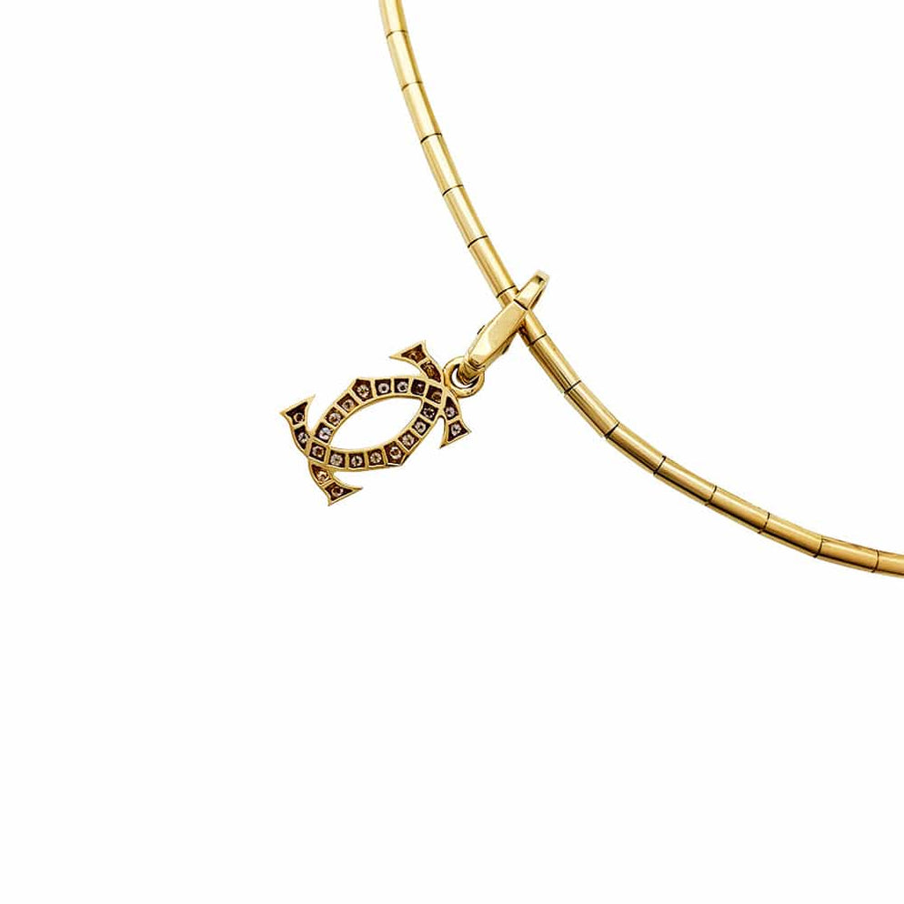 Collier Cartier "Double C" en or jaune et diamants. - 6880921550997 ...
